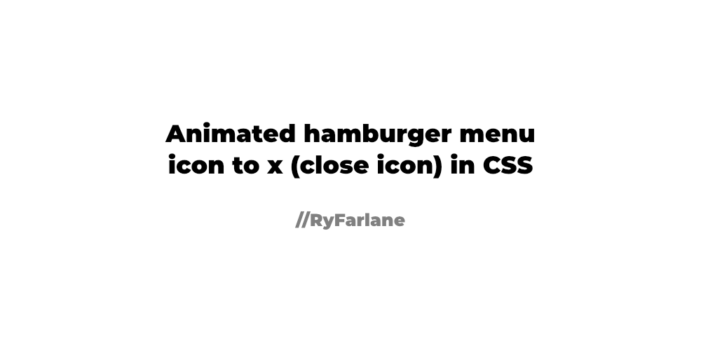 Animated hamburger menu icon to x (close icon) in CSS Animated hamburger menu icon to x (close icon) in CSS